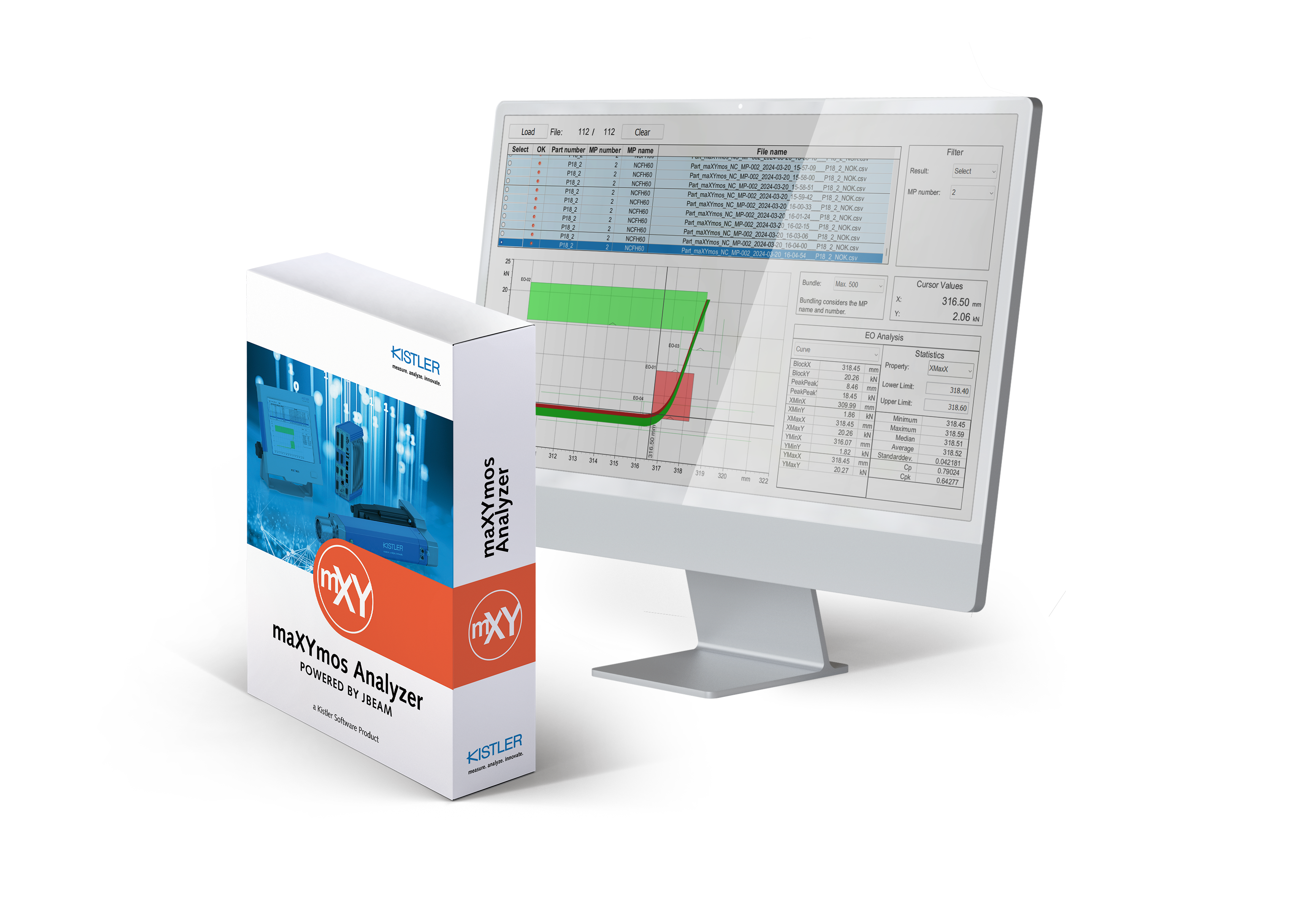 접합 및 조립 공정 모니터링: maXYmos Analyzer 소프트웨어를 통한 신속한 데이터 분석 | Kistler KR